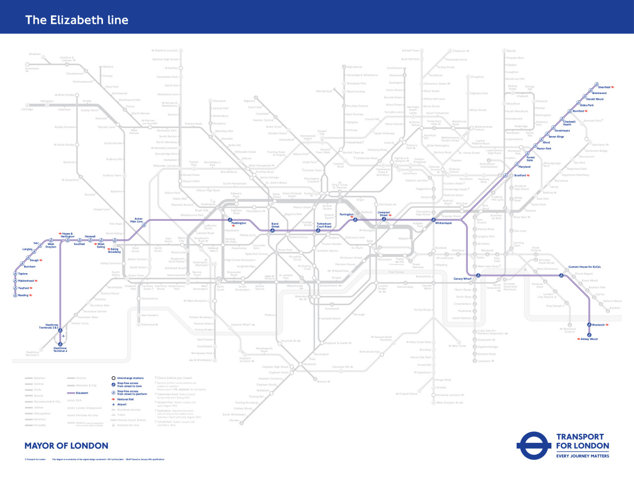 Transit Maps Official Map New Tfl Elizabeth Line Overview Tube Map